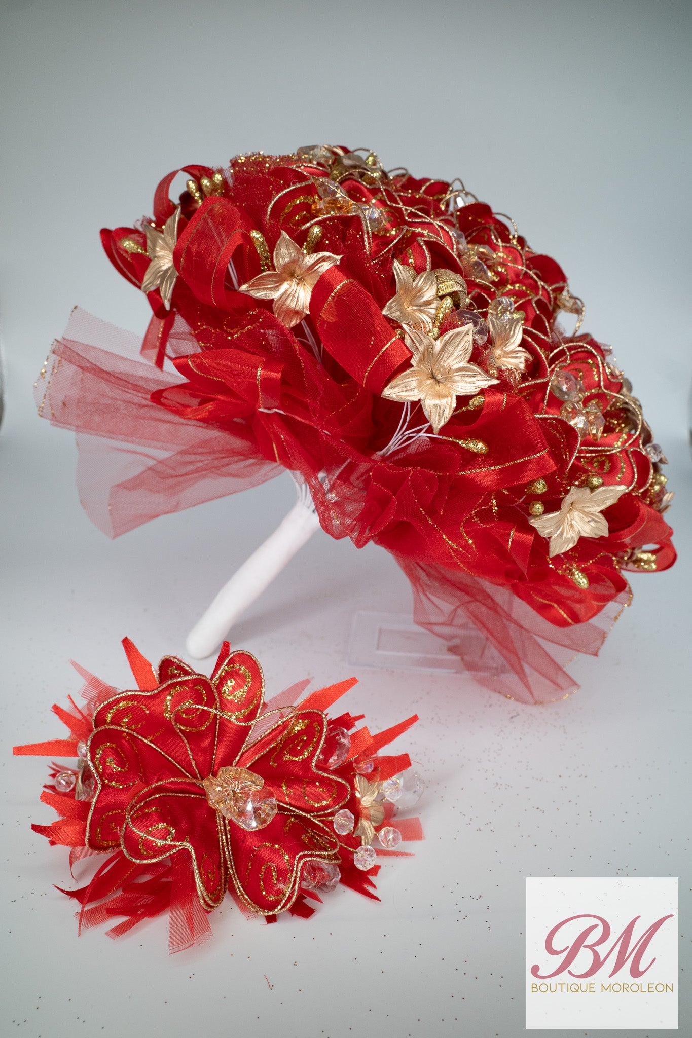 Classic Quinceañera Ramo Red/Gold – Boutique Moroleon